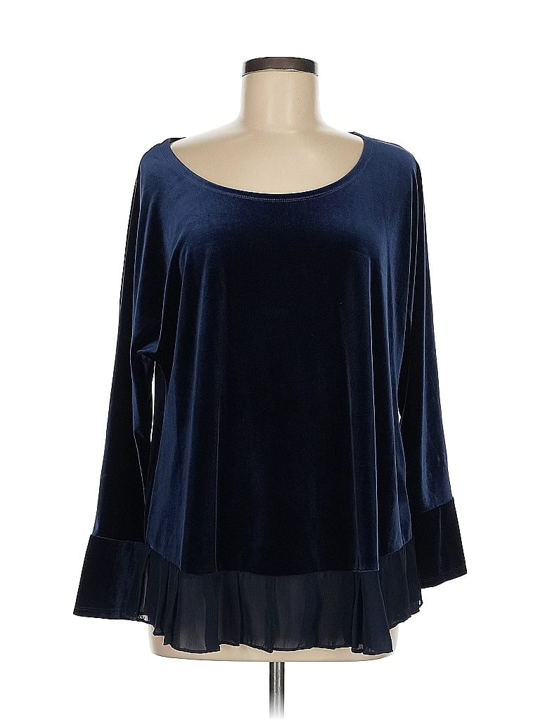Marla Wynne Blue Long Sleeve Blouse Size M - 75% off | ThredUp