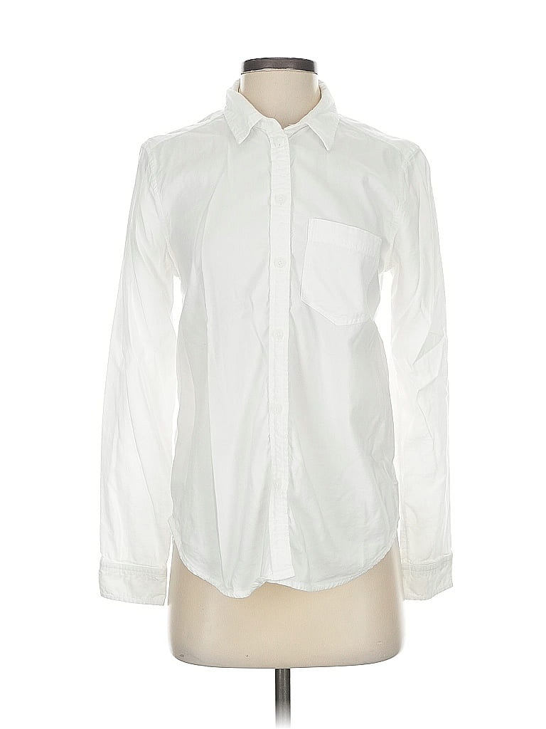 American Eagle Outfitters Solid White Long Sleeve Button-Down Shirt Size S - 44% off | ThredUp