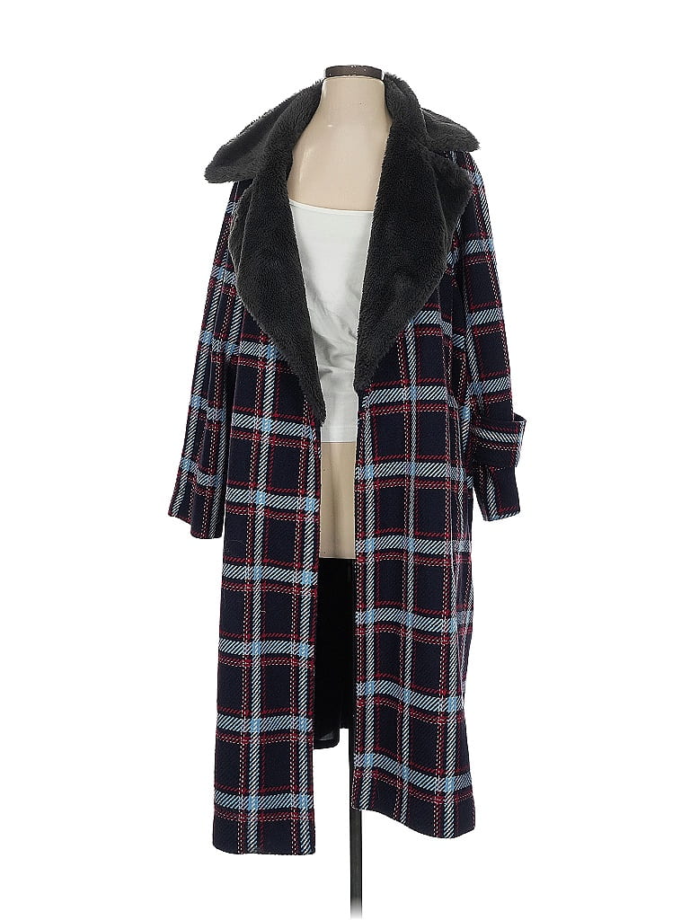 Victor Alfaro Collective Plaid Blue Coat Size S - 73% off | ThredUp