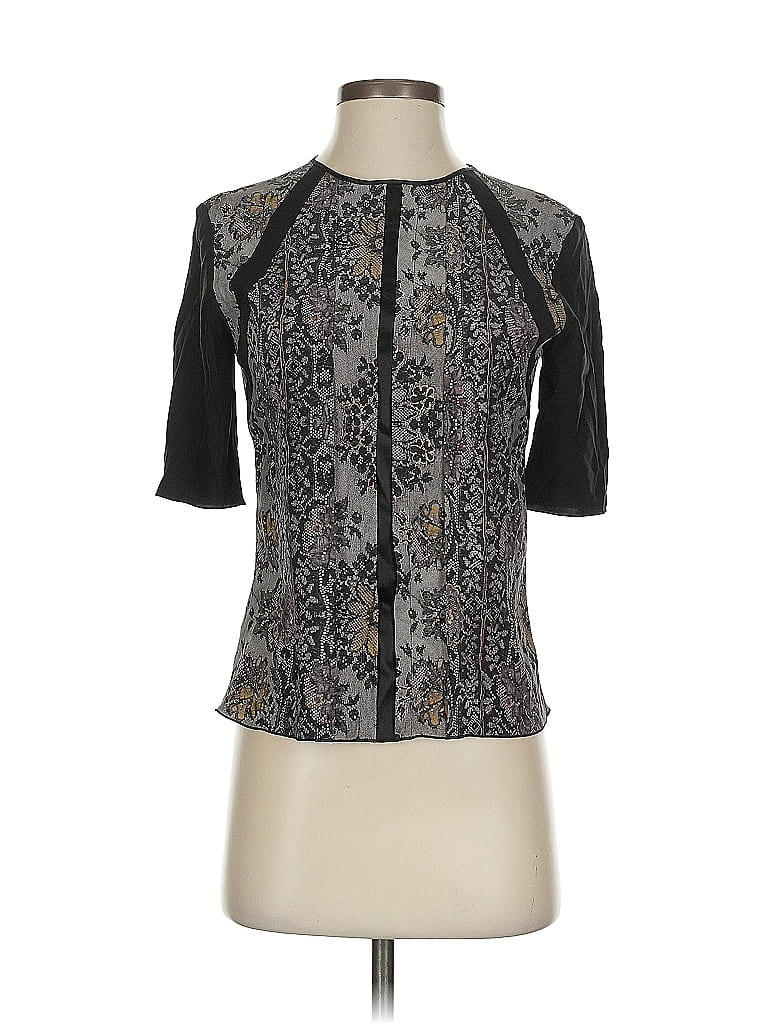 Clements Ribeiro 100% Silk Gray 3/4 Sleeve Silk Top Size 8 - 71% off ...