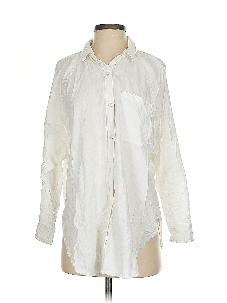 Aerie Solid Ivory Long Sleeve Button-Down Shirt Size XS - 55% off | ThredUp