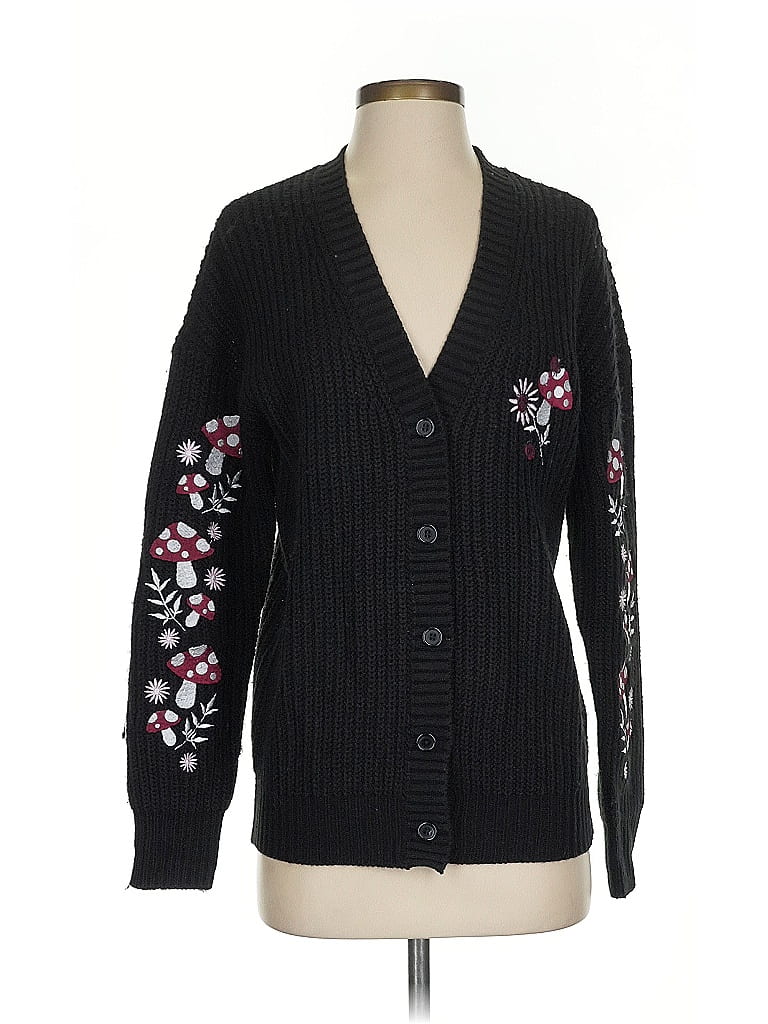 Hot Topic 100% Acrylic Solid Graphic Black Cardigan Size XS - 51% off ...