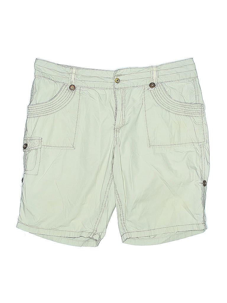 French Cuff 100% Cotton Solid Green Ivory Cargo Shorts Size 16 - 56% ...