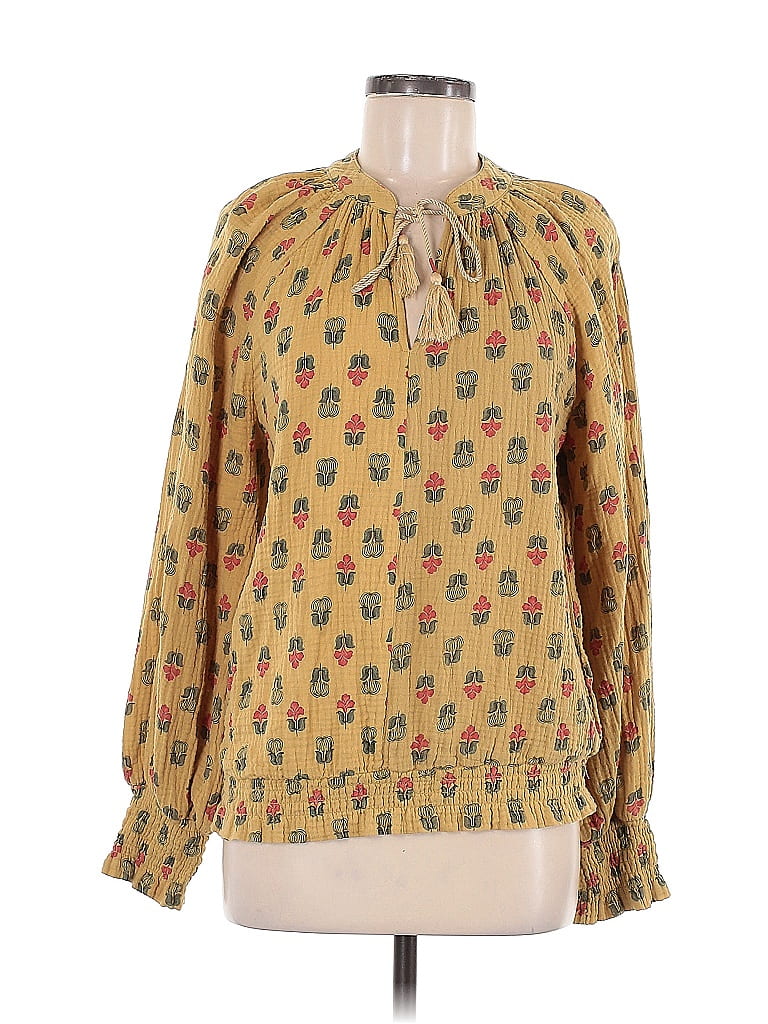 Porridge 100% Cotton Gold Long Sleeve Blouse Size M - 77% off | ThredUp