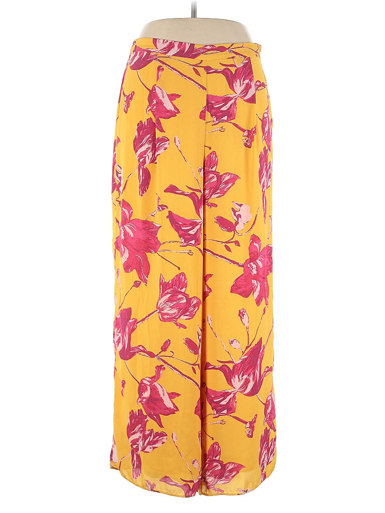 Color Me Courtney 100% Polyester Floral Yellow Casual Pants Size 12 ...