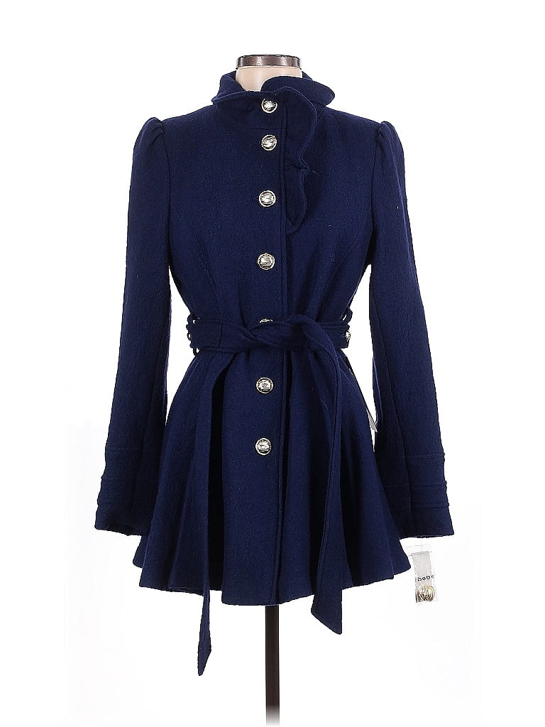 Bebe Blue Coat Size M - 72% off | ThredUp