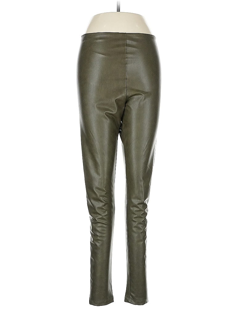Aqua 100% Polyurethane Green Faux Leather Pants Size M - 60% off | ThredUp