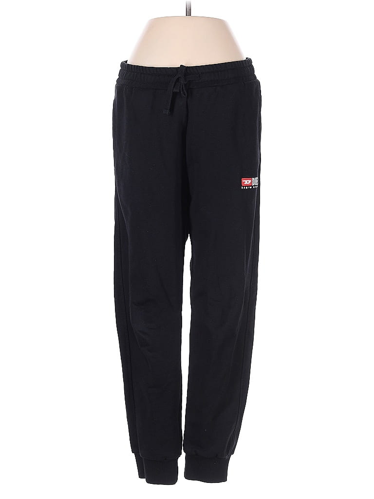 Diesel 100% Cotton Solid Black Track Pants Size S - 40% off | ThredUp