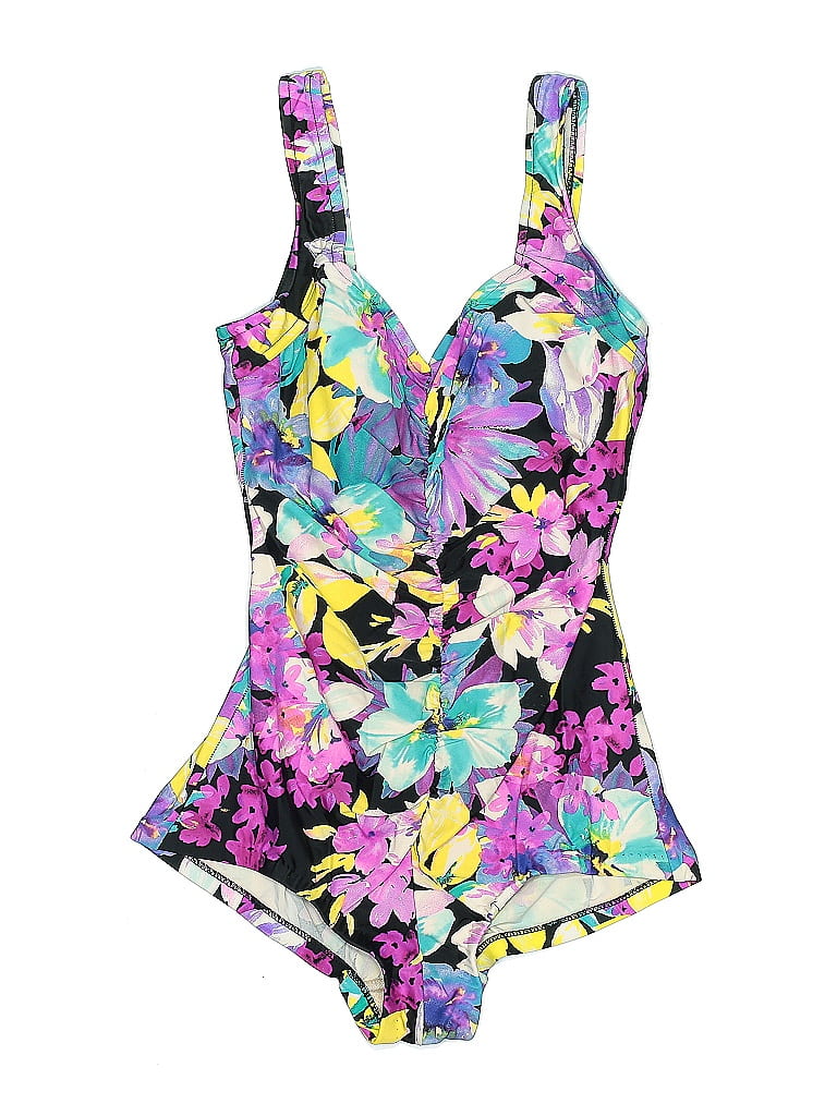 Azul Floral Purple One Piece Swimsuit Size 10 - 31% off | ThredUp