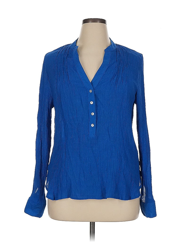 Juniper + Lime Blue Long Sleeve Blouse Size XL - 71% off | ThredUp