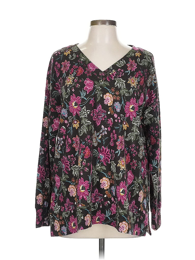 Dear Scarlett Floral Black Pullover Sweater Size L - 52% off | ThredUp
