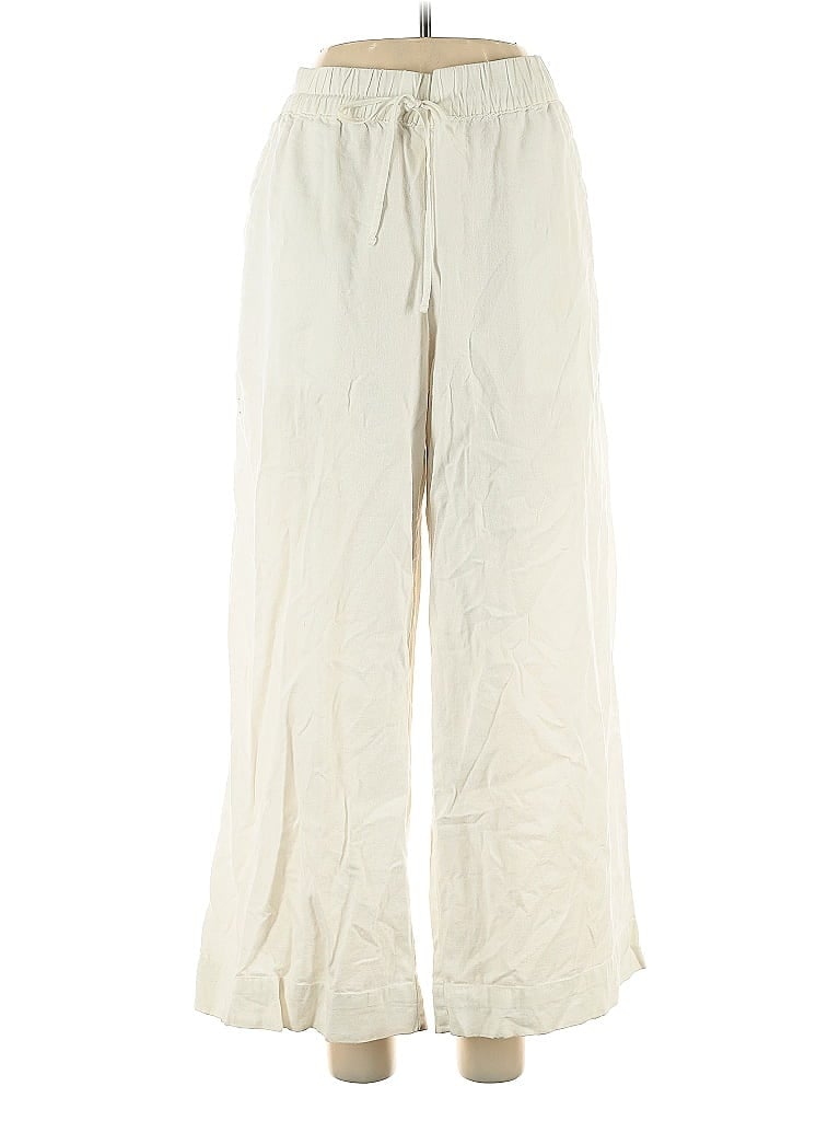A New Day Ivory Linen Pants Size L - 32% off | ThredUp