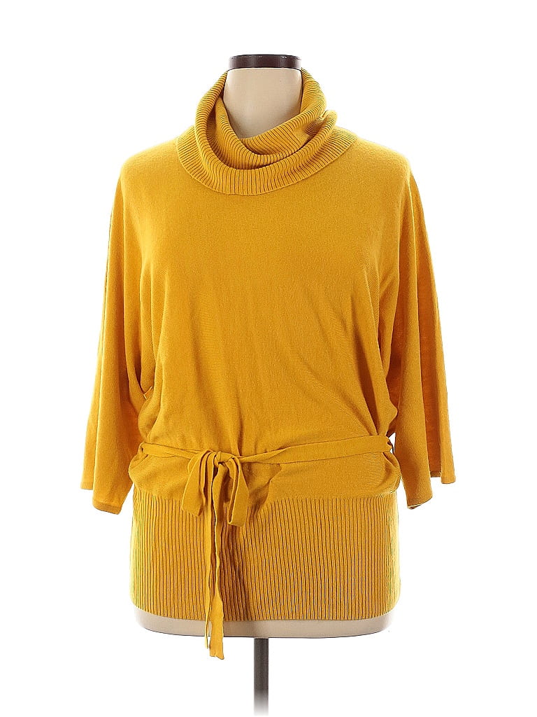Linea Donna 100% Acrylic Yellow Turtleneck Sweater Size 2X - 50% off ...