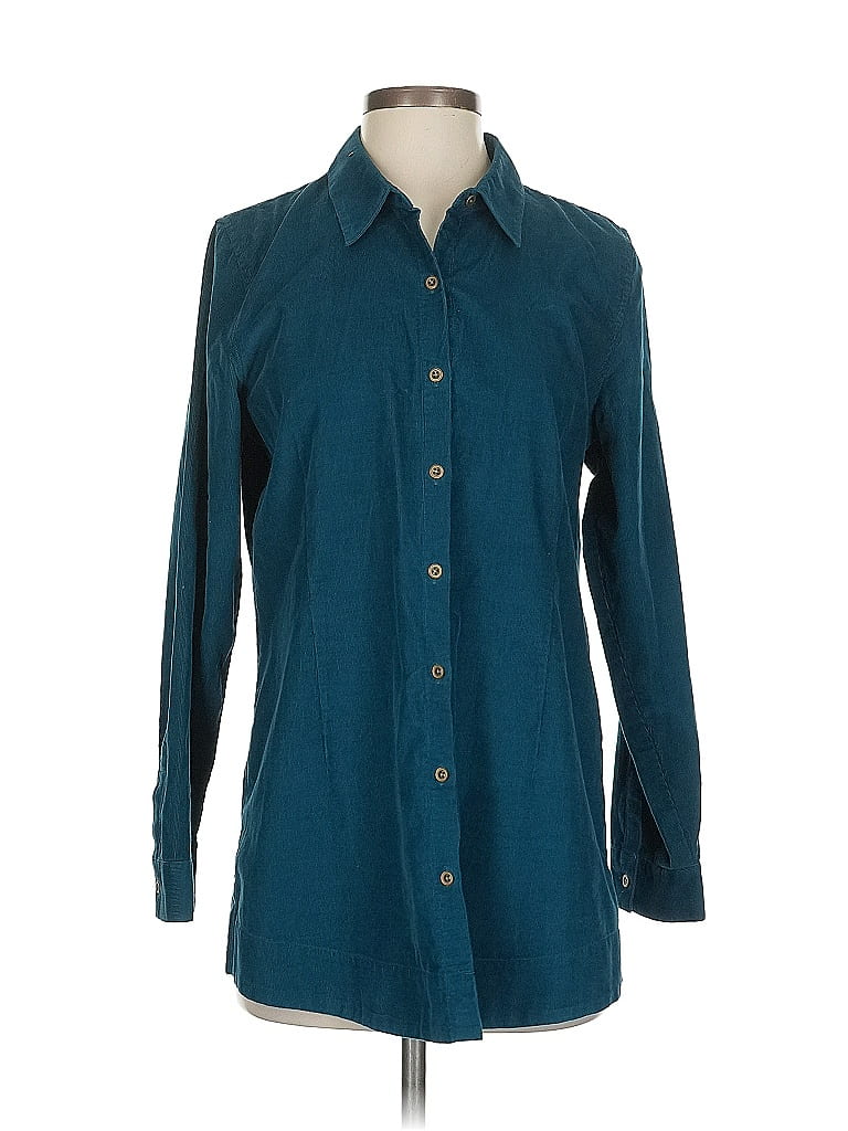 J.Jill 100% Cotton Teal Long Sleeve Button-Down Shirt Size S - 32% off | ThredUp