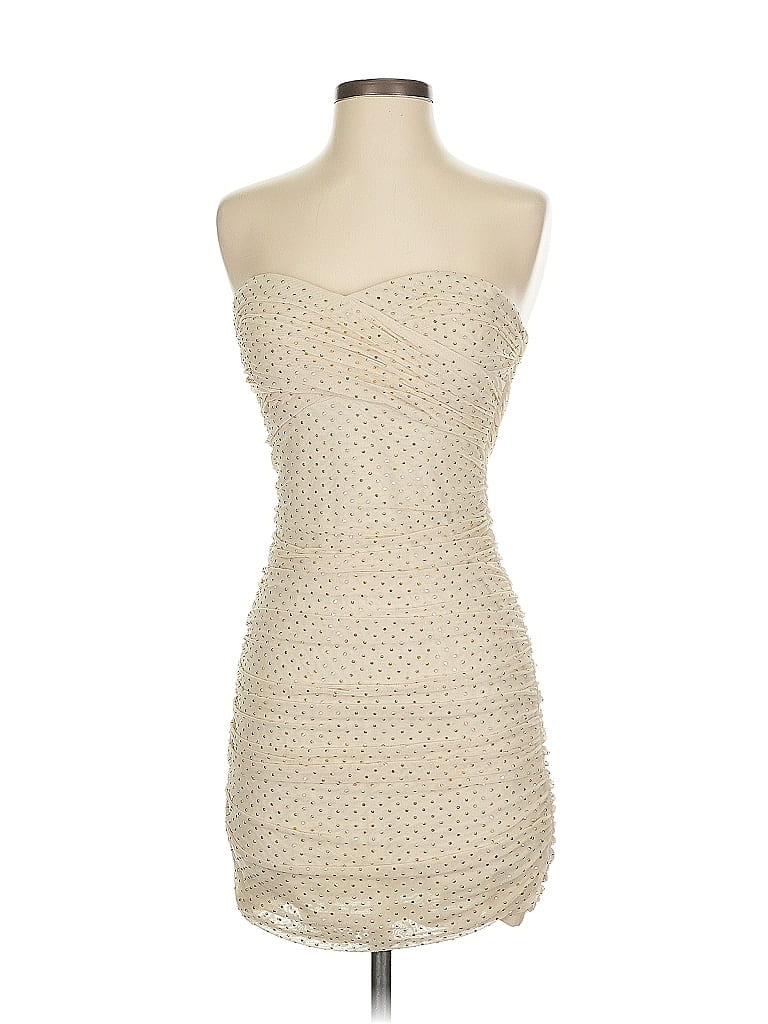 Bebe Ivory Tan Cocktail Dress Size S - 75% off | ThredUp