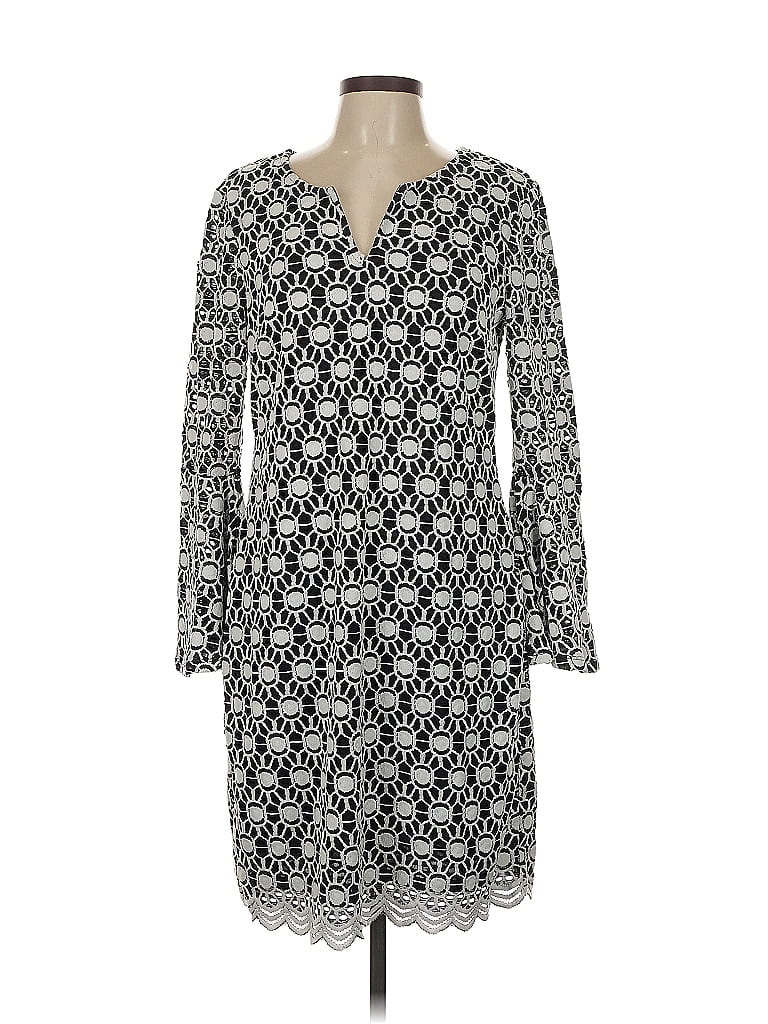 Signature by Robbie Bee Print Gray Casual Dress Size L - 65% off | ThredUp