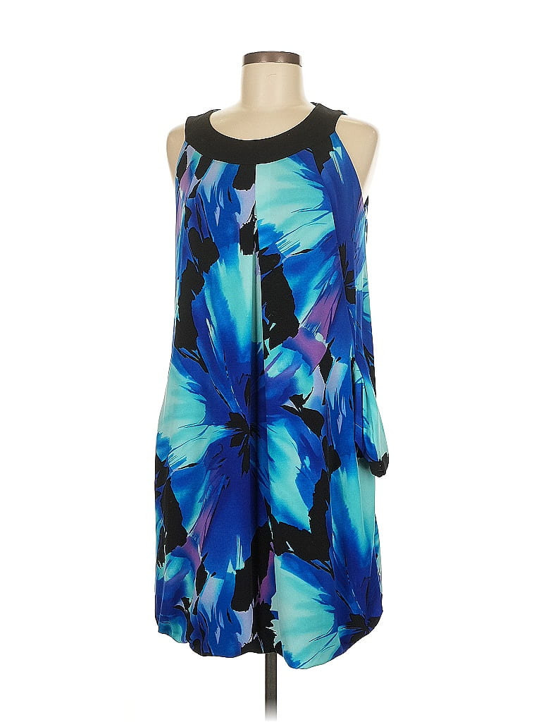 AB Studio Graphic Blue Cocktail Dress Size M - 25% off | ThredUp