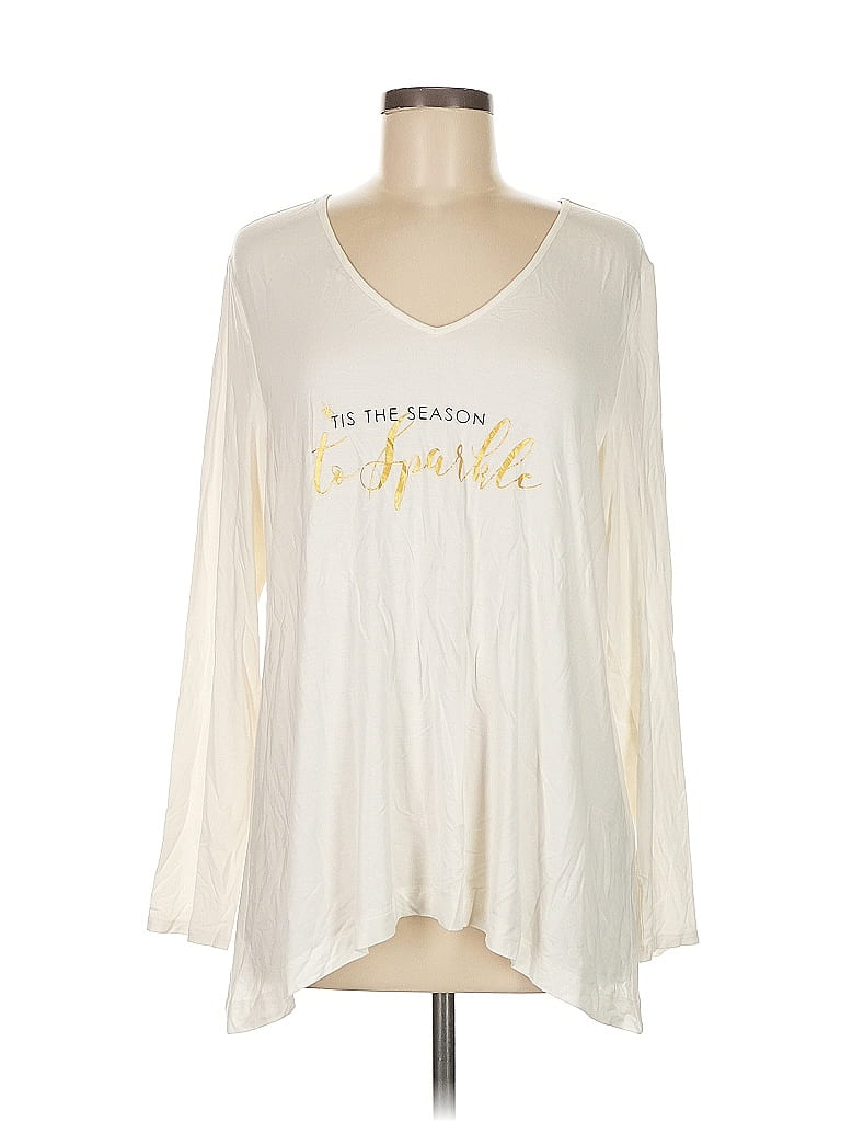 Soma Solid Ivory Long Sleeve T-Shirt Size L - 63% off | ThredUp