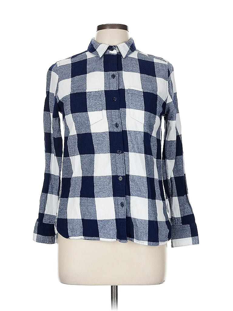 Woolrich Checkered-gingham Blue Long Sleeve Button-Down Shirt Size M - 76% off | ThredUp