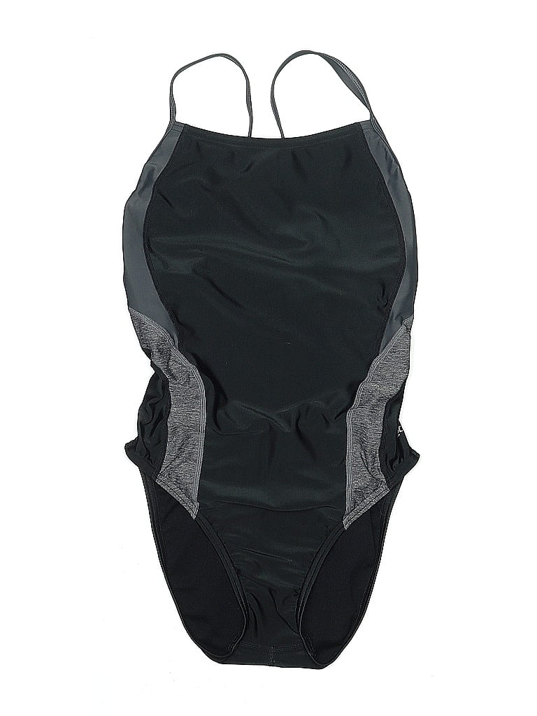 Speedo Solid Black One Piece Swimsuit Size 8 - 43% off | ThredUp