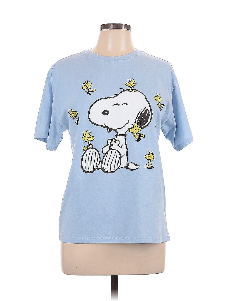 Peanuts Blue Short Sleeve T-Shirt Size L - 7% off | ThredUp