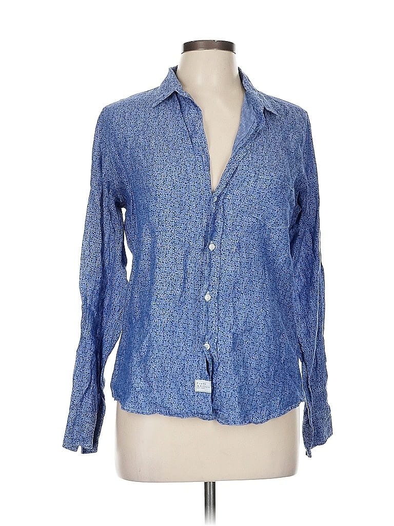Frank & Eileen 100% Linen Blue Long Sleeve Button-Down Shirt Size M - 75% off | ThredUp