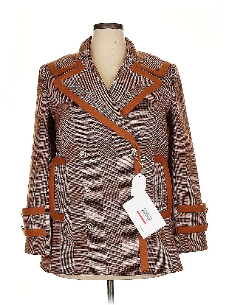 Zimmermann Plaid Brown Orange Coat Size 10 - 64% off | ThredUp