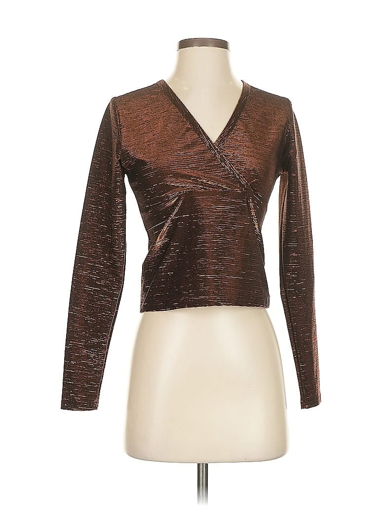 Moda International Metallic Brown Long Sleeve Top Size S - 50% off ...
