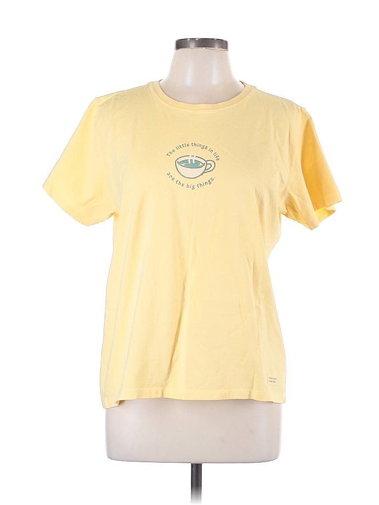 Life Is Good 100% Cotton Yellow Short Sleeve T-Shirt Size L - 46% off ...