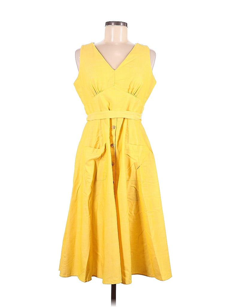 Danny And Nicole Yellow Casual Dress Size M - 65% off | ThredUp