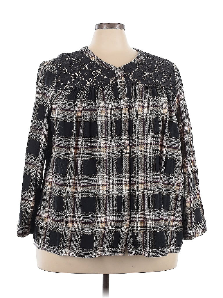 Angels Tweed Gray 3/4 Sleeve Blouse Size 3X - 50% off | ThredUp