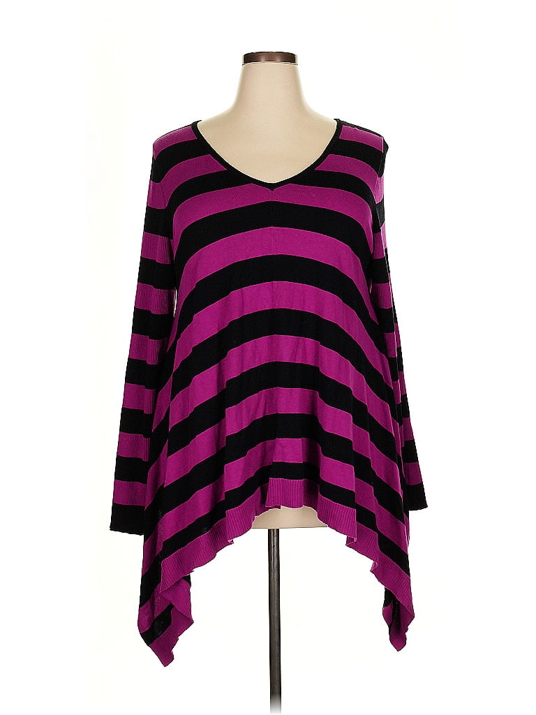 INC International Concepts Stripes Purple Poncho Size 3X - 64% off ...