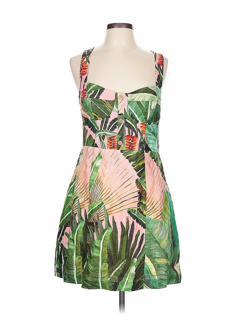 FARM Rio 100% Linen Tropical Green Cocktail Dress Size L - 56% off ...