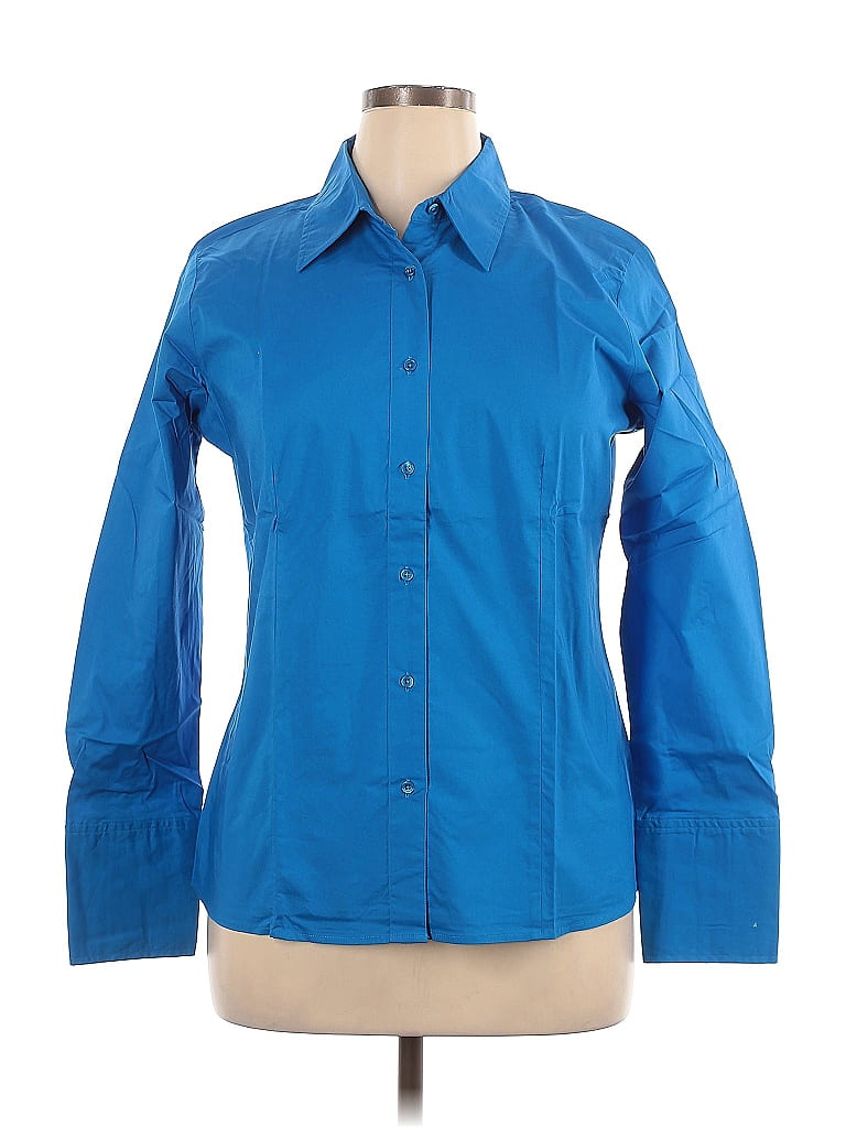 Chadwicks Blue Long Sleeve Button-Down Shirt Size 16 - 51% off | ThredUp