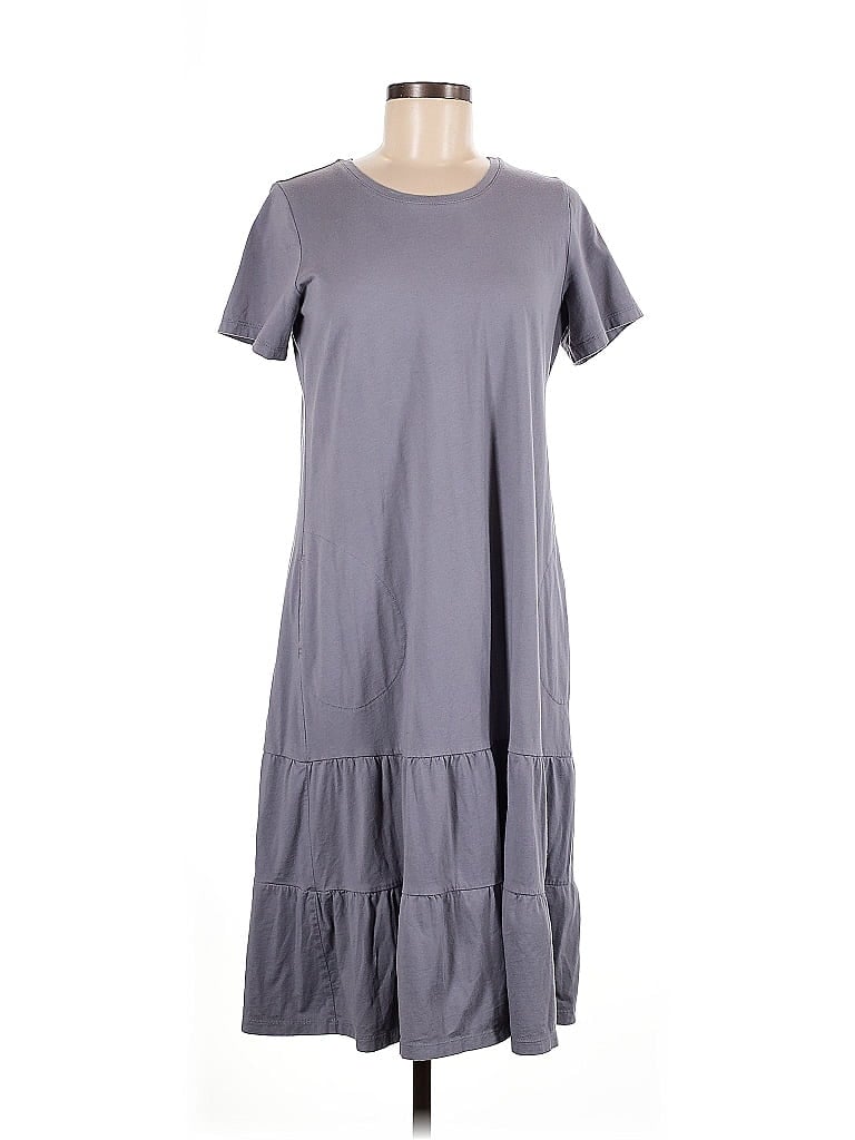 LOGO by Lori Goldstein Gray Casual Dress Size M - 70% off | ThredUp