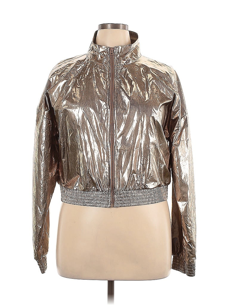 Victoria Sport 100% Polyamide Metallic Gold Track Jacket Size L - 63% ...