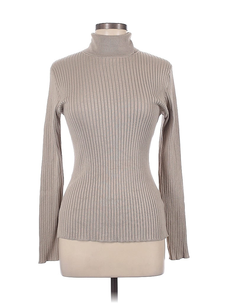 Madison Grey Tan Turtleneck Sweater Size L - 57% off | ThredUp