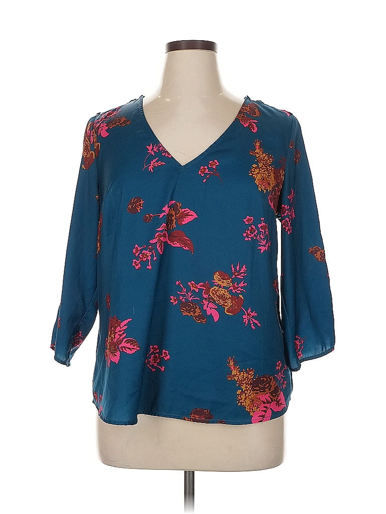 ModCloth 100% Polyester Teal 3/4 Sleeve Blouse Size XL - 54% off | ThredUp