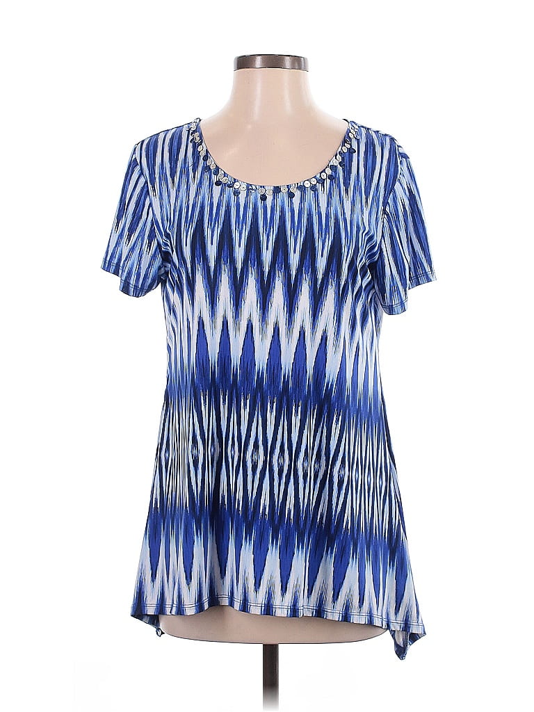 Ruby Rd. Blue Short Sleeve Blouse Size S - 66% off | ThredUp