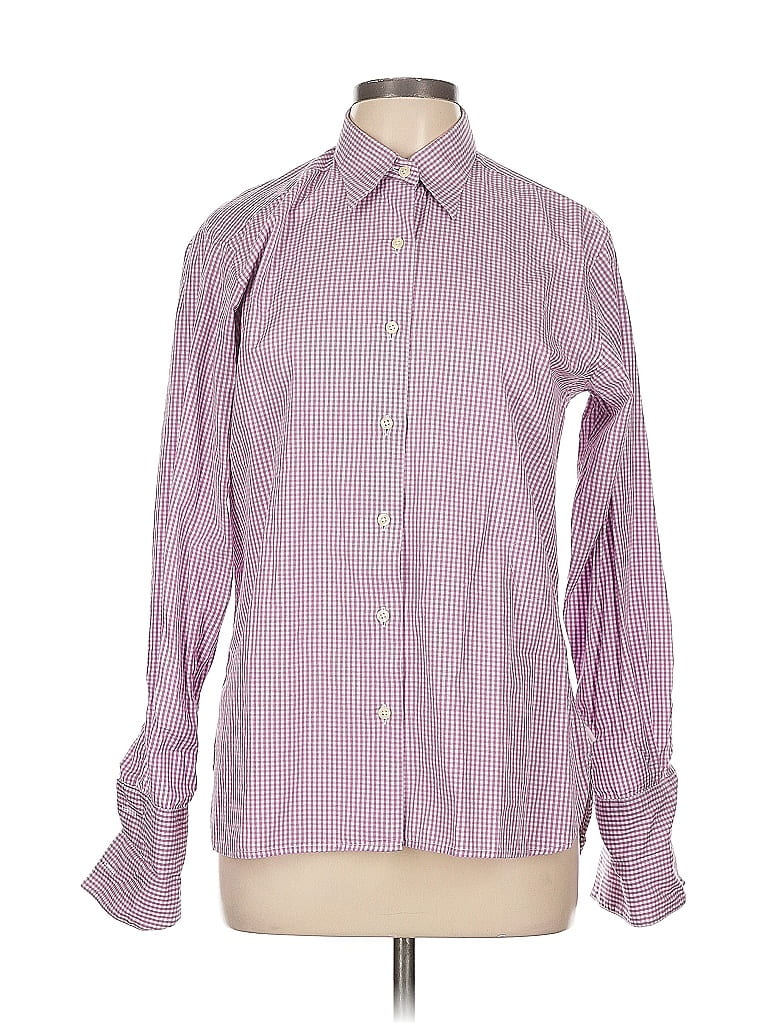 Thomas Pink Checkered-gingham Purple Long Sleeve Button-Down Shirt Size 12 - 73% off | ThredUp