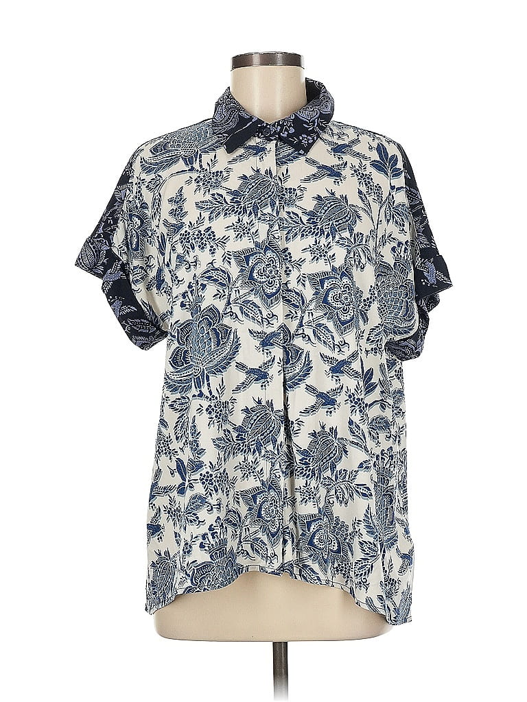 Liverpool Los Angeles Paisley Blue Short Sleeve Blouse Size M - 69% off ...