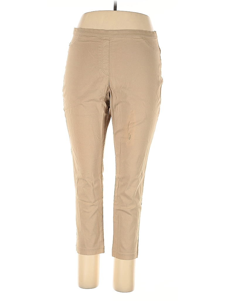 Basic Editions Solid Tan Casual Pants Size XL - 40% off | ThredUp
