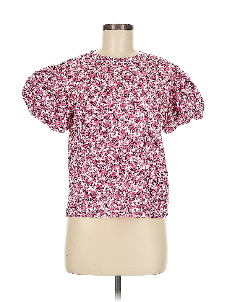 Zara 100% Cotton Pink Short Sleeve Top Size M - 42% off | ThredUp