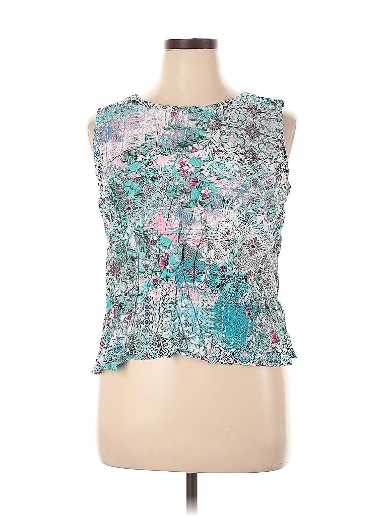 Talbots Outlet 100% Rayon Teal Sleeveless Blouse Size XL - 44% off ...
