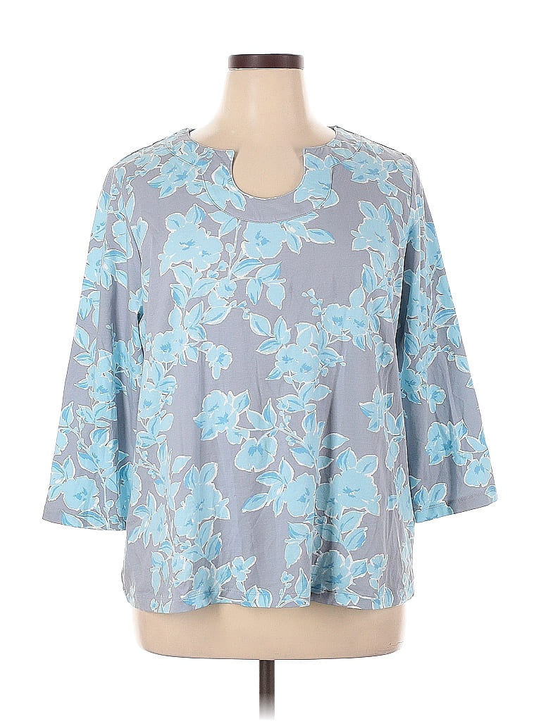 Ruby Rd. Blue 3/4 Sleeve Blouse Size 1X - 62% off | ThredUp