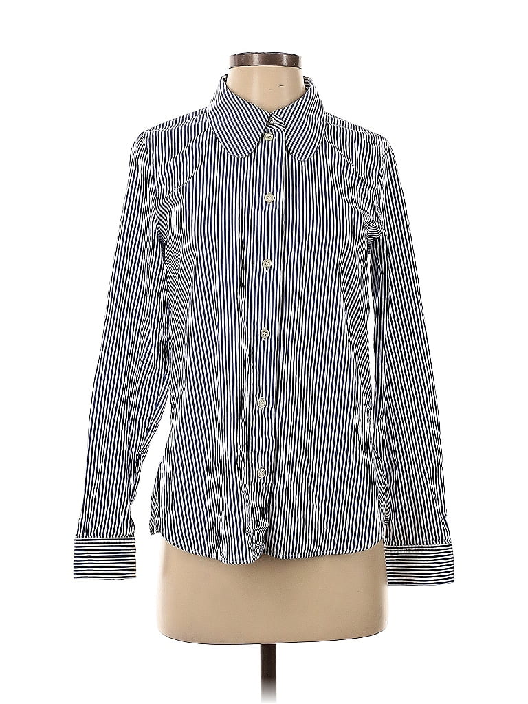 Cos Stripes Blue Long Sleeve Button-Down Shirt Size 4 - 75% off | ThredUp