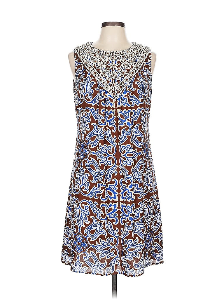 Tory Burch 100% Silk Print Blue Cocktail Dress Size 10 - 77% off | ThredUp