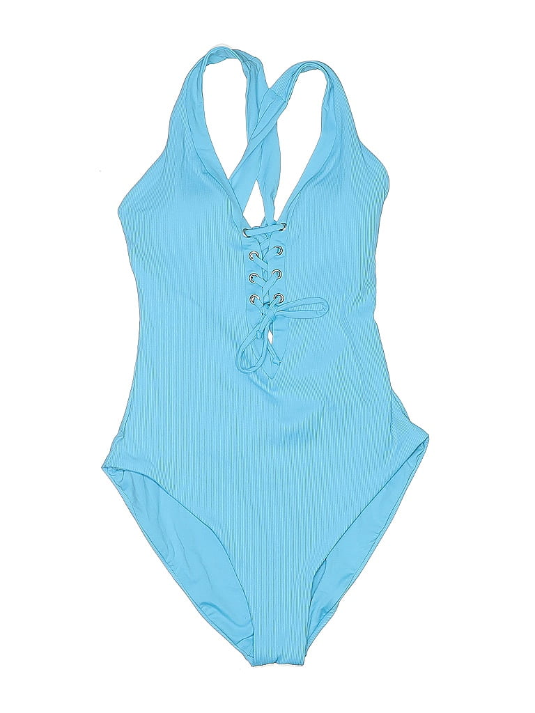 Becca Solid Blue One Piece Swimsuit Size L - 19% off | ThredUp