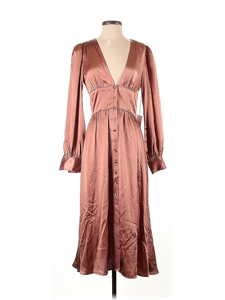 Reformation 100% Silk Brown Cocktail Dress Size 4 - 62% off | ThredUp