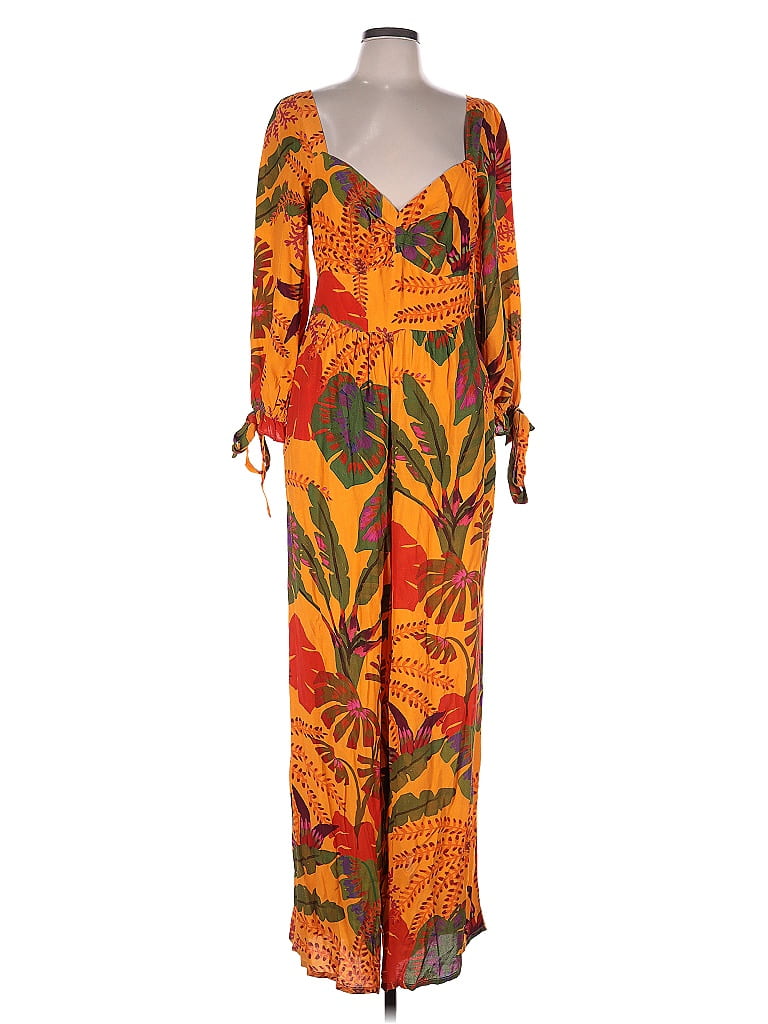 FARM Rio for Anthropologie Tropical Orange Jumpsuit Size L - 56% off ...
